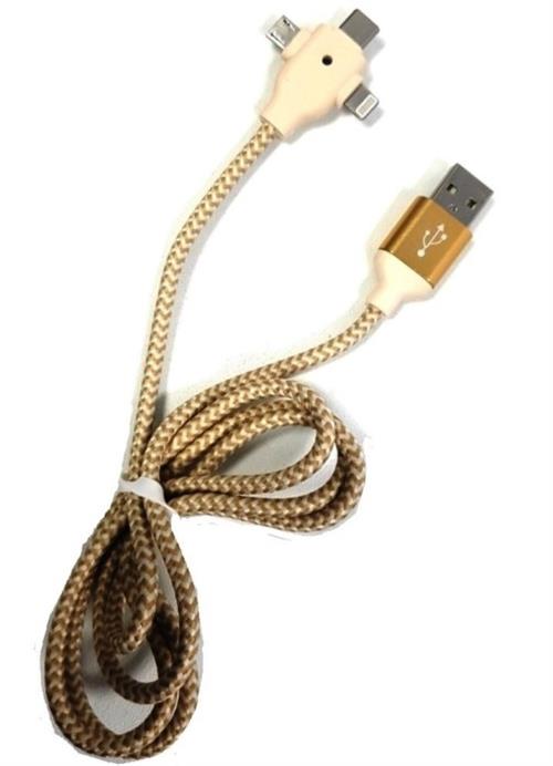 Geeko 3 in 1 Multiport USB Data and Charge Cable – Proximate Infotech